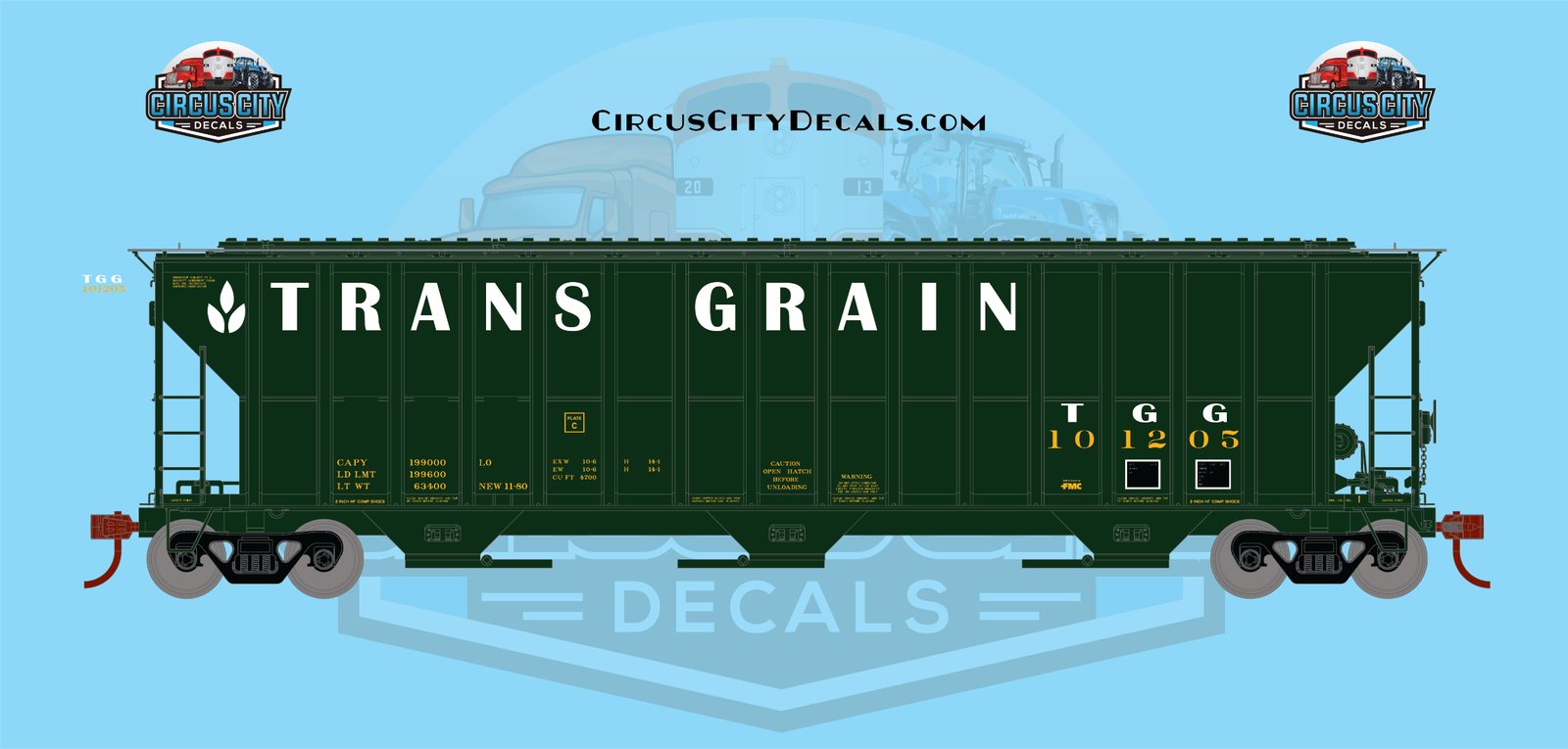 AWVR Unstoppable Movie TRANSGRAIN FMC 4700 Covered Hopper HO 1:87 Scale ...