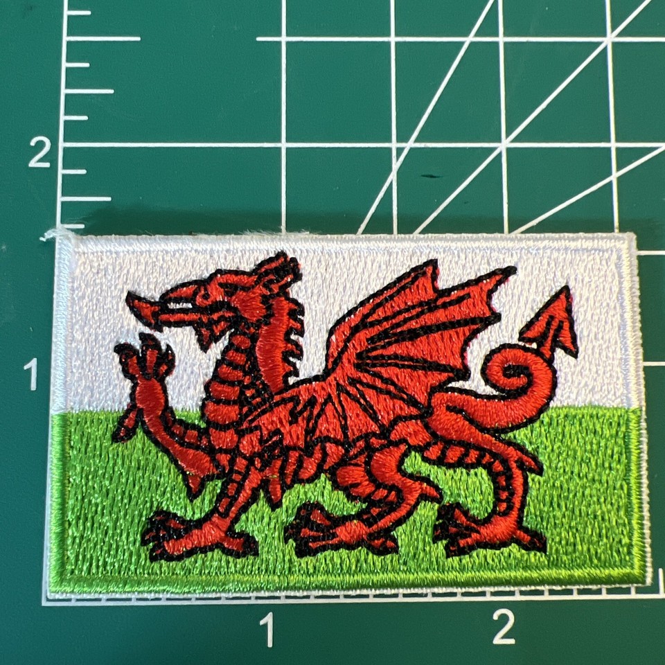 🔥Wales Welsh Flag Embroidered Patch Sew Iron On Red Dragon Cardiff ...
