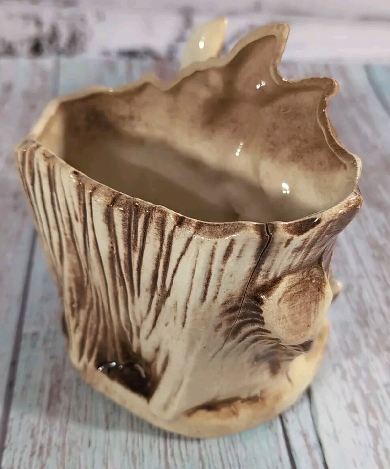 McCOY Pottery Bunny Rabbit Planter Vase 1951 Vintage Brown White ...
