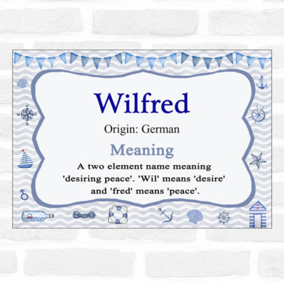 Wilfred Name Meaning Nautical Certificate | eBay UK