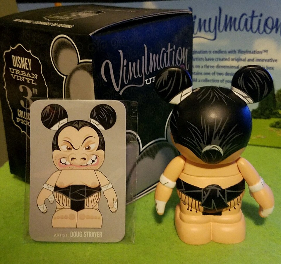 DISNEY Vinylmation 3" Park Set 6 Urban Sumo Wrestler Mickey Mouse w ...