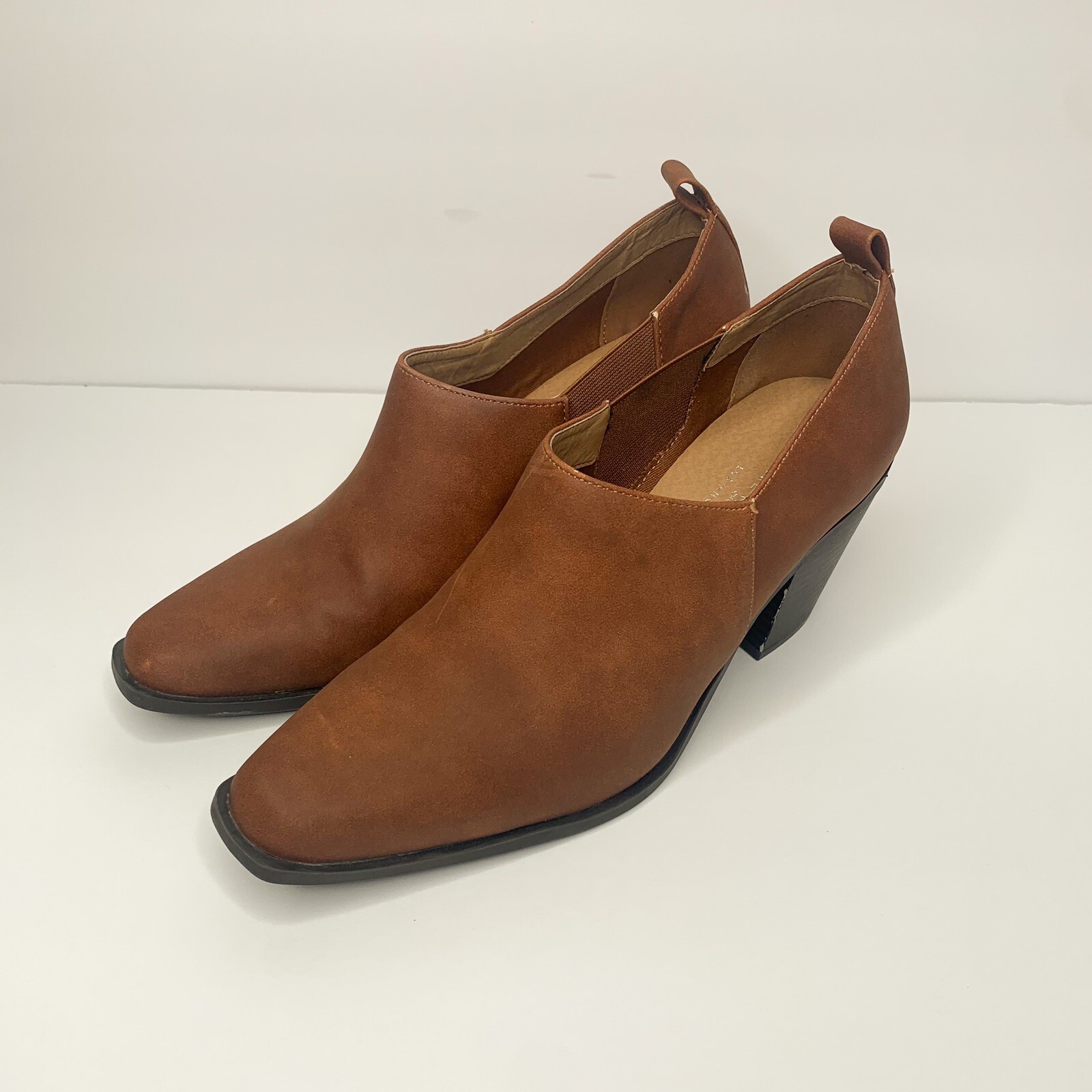 Chinese Laundry Brown Ankle Booties Square Toe Women's Size 8.5 | eBay