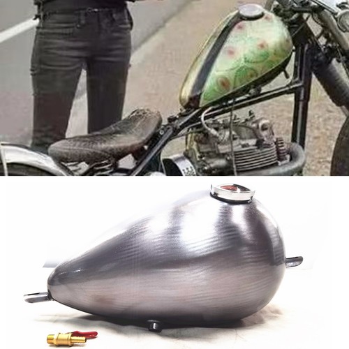 1Set Unpainted Silver Gas Fuel Tank For All Motorcycles Handmakde Oil ...