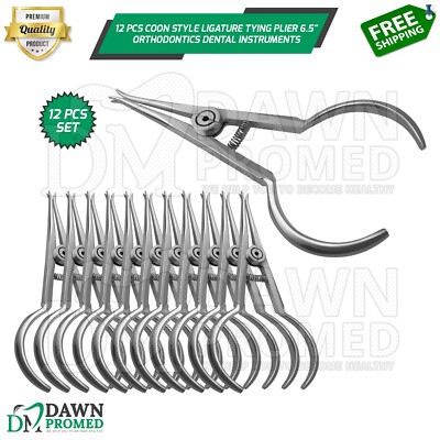 12 Pcs Coon Style Ligature Tying Plier 6.5" Orthodontic Instruments ...