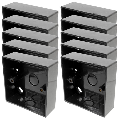 Black Back Box Surface Mount Single or Double 1G 2G with Conduit and ...