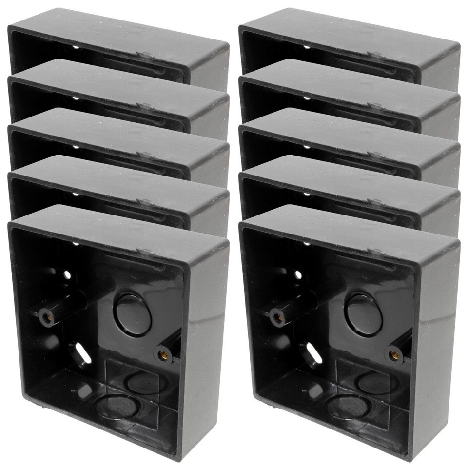 Black Back Box Surface Mount Single or Double 1G 2G with Conduit and ...
