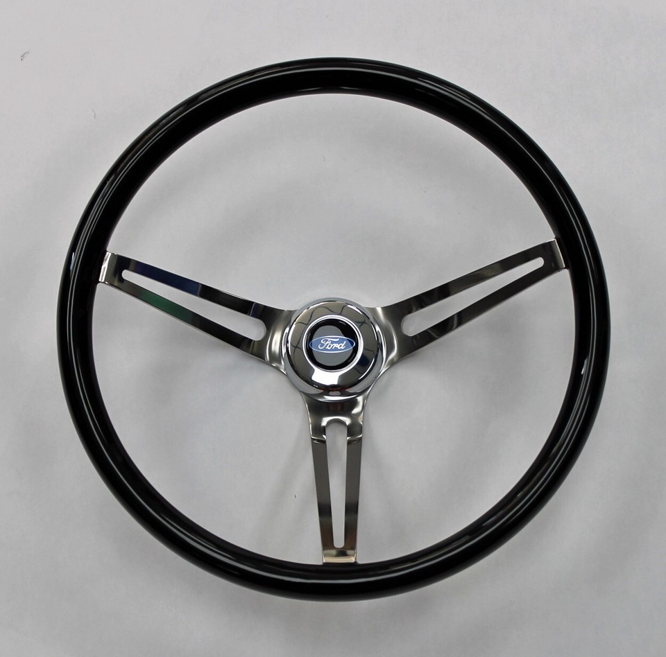 1965-1969 Fairlane Ranchero Galaxie 500 Black Wood Steering wheel 15 ...