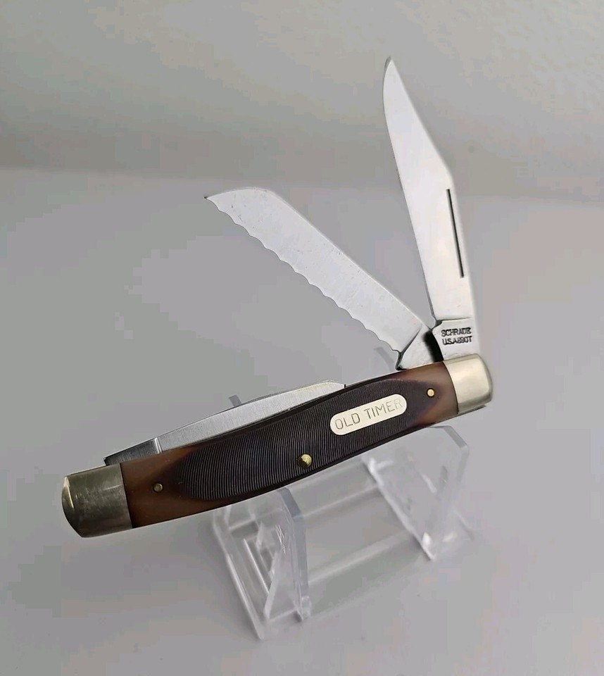 VINTAGE SCHRADE USA 89OT OLD TIMER 890T BLAZER 3 BLADE STOCKMAN KNIFE ...