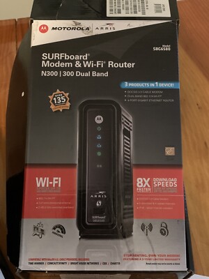 Arris Motorola SBG6580 SURFboard eXtreme Wireless Cable Modem & Gigabit ...