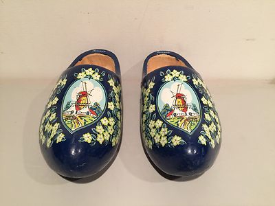 VINTAGE VZ WOODEN SHOES CLOGS HOLLAND HAND MADE PAINTED EXTREMELY RARE ...