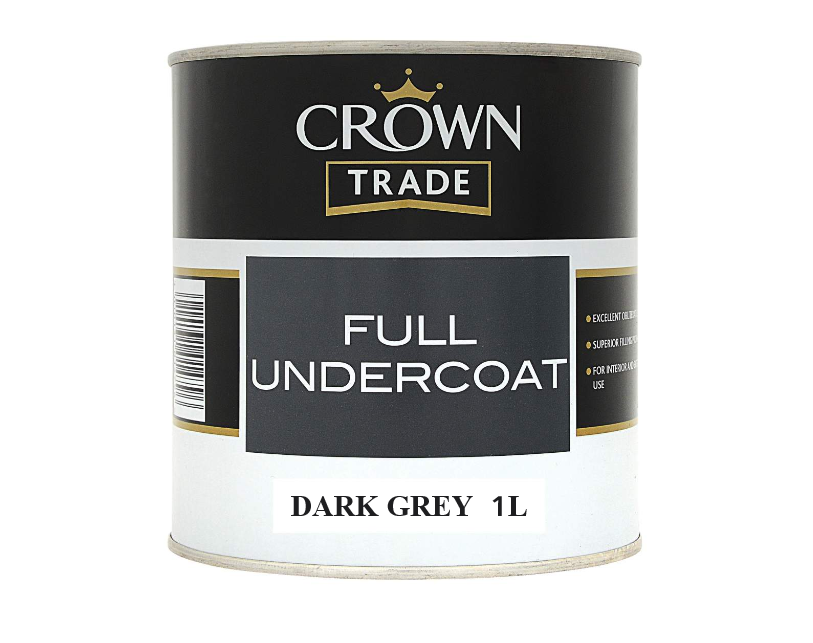 Crown Trade Dark Grey or Charcoal Grey Primer Undercoat Paint 1l or 2 ...