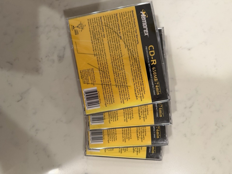 4x Memorex CD-R 650MB 74min Professional Recordable Compact Disc, Gold ...