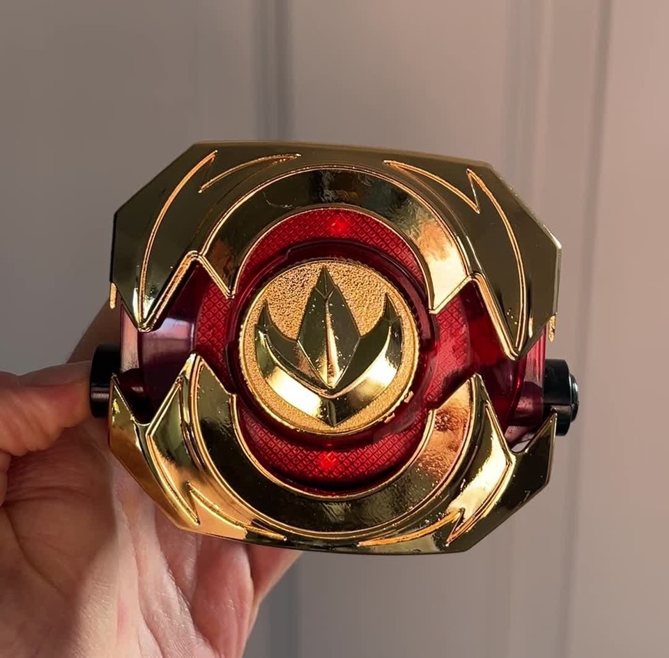 91-93 Power Rangers MMPR Bandai Green White Morpher - Metal Gold Plates ...