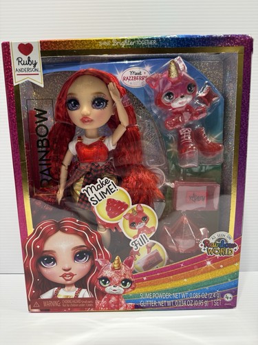 Rainbow High Ruby Anderson Red Posable Fashion Doll w/ Slime Kit & Pet ...