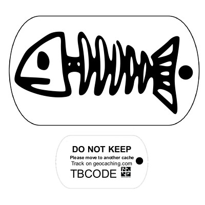 Fish Bones (Travel Bug) For Geocaching - Trackable Tag - Unactivated ...