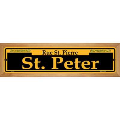 St. Peter Yellow Novelty Wood Mounted Small Metal Street Sign WB-K-1179 ...