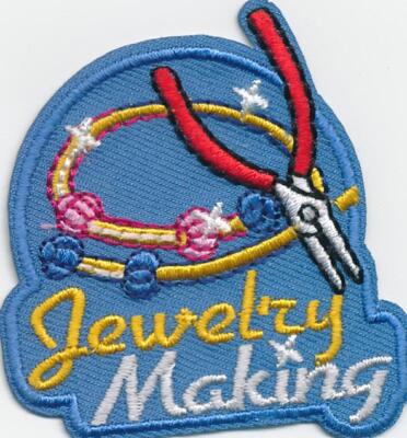 Girl JEWELRY MAKING BLUE Fun Patches Crests Badge SCOUT GUIDES necklace ...
