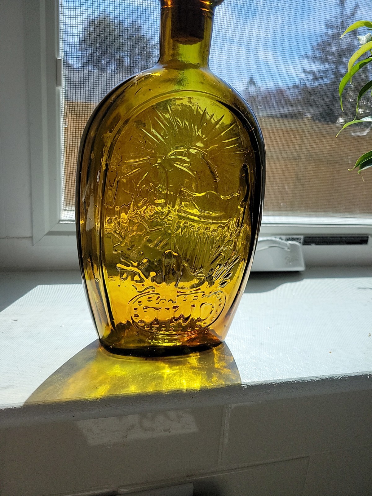 Franklin TWD Glass Bottle Amber Embossed Eagle and Shield Ship 8.75 ...