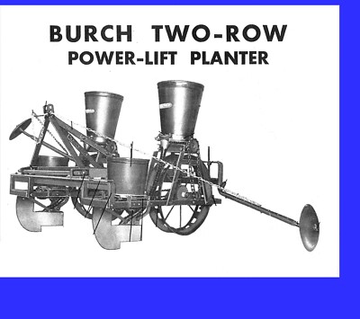 Burch Plow Works Tru-Blue Corn Seed Planter Owner's Manual & Parts List ...