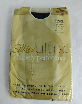 Silkies Ultra Shapely Perfection 110208 Pantyhose Jet Blk M New Old ...