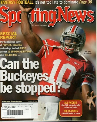 Sporting News October 27 2006 Troy Smith Ohio State Buckeyes Jeff ...