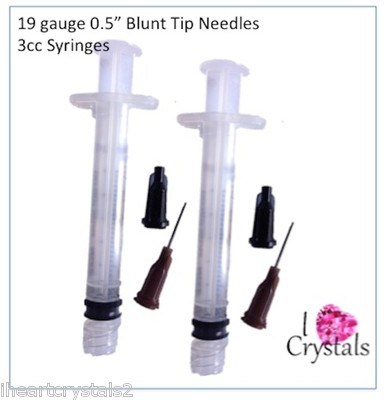 3cc 3ml syringe 19 gauge BROWN Blunt Dispensing Needle Tip Glue Liquid ...