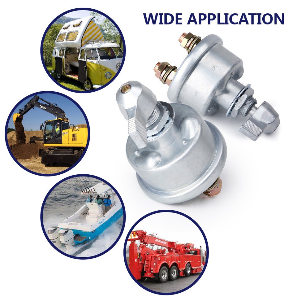 12 V Master Battery Disconnect Switch 2 post SPST Kill Cut-Off Nascar ...