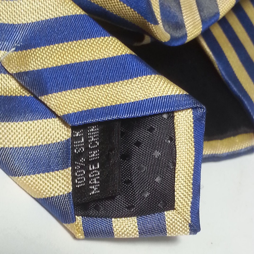 Cape Cod Men Dress Silk Neck Tie Yellow Blue Stripes 3.25" W 60" L | eBay