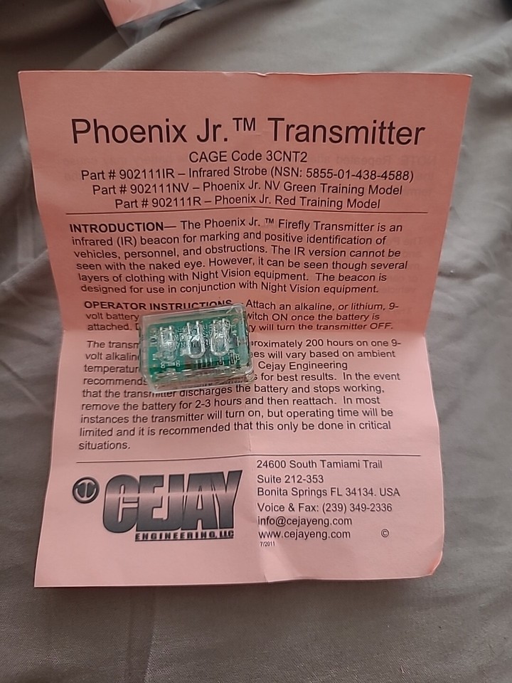 Military Issue Phoenix Jr Transmitter IR Infrared Strobe Beacon | eBay