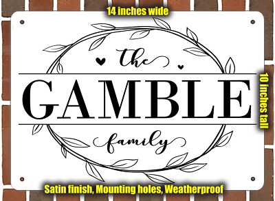 Gamble Family Decorative Metal Door or Wall Plaque (Style 1) | eBay
