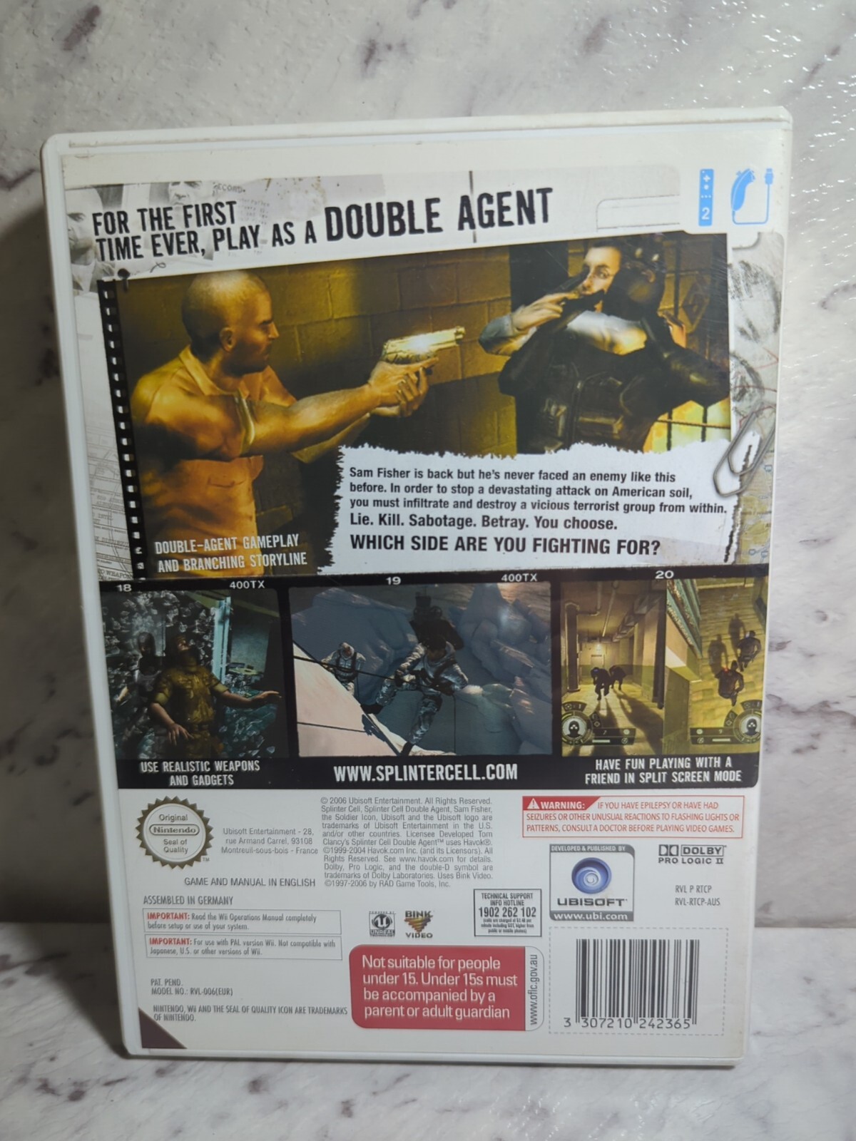 Tom Clancy's Splinter Cell Double Agent Wii Game with Manual | eBay