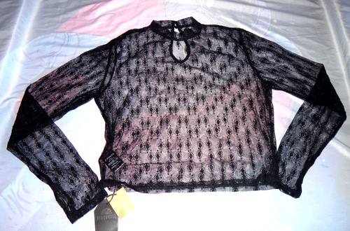 Disturbia Women's Essendi Long Sleeve Mesh Top BLACK SIZE 14 | eBay