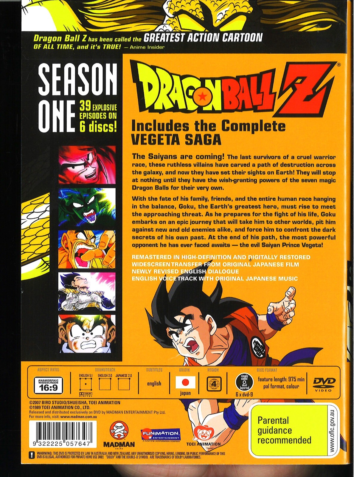 Dragon Ball Z : Season 1 (Remastered : UNcut, DVD, 1993) for sale ...