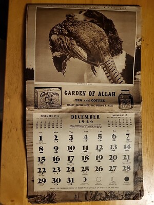 Vintage 1946 Sportsman Calendar | eBay