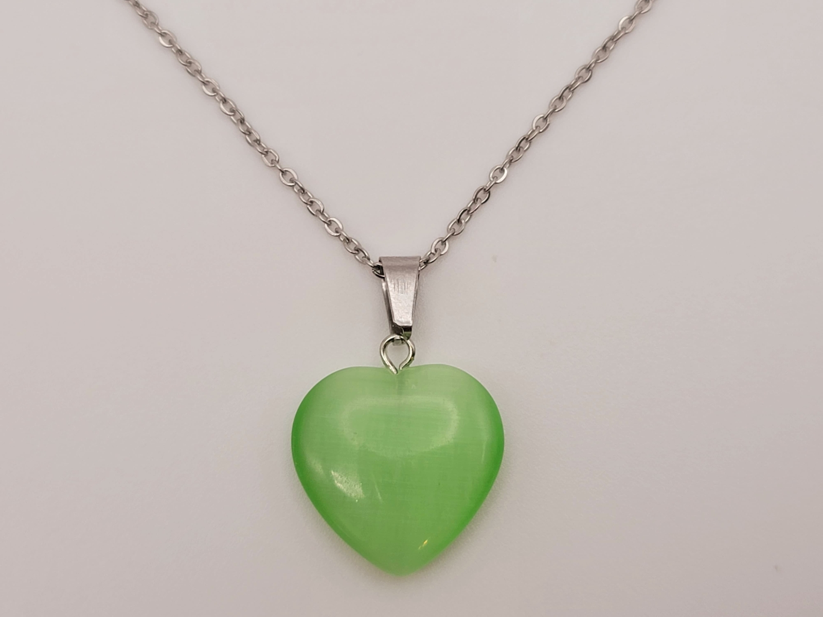 Natural Heart Shaped Cat Eye Handmade Pendant Necklace Chain | eBay