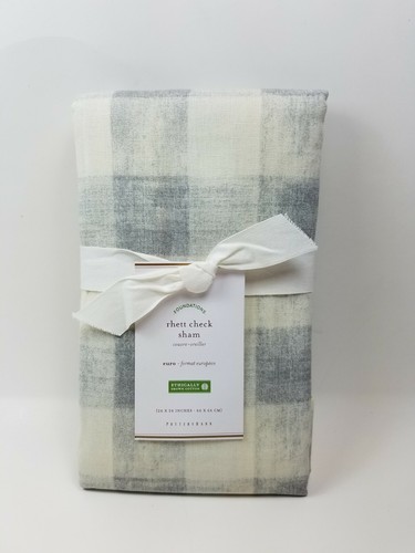 Pottery Barn Rhett Check Sham Euro Gray #2645 | eBay