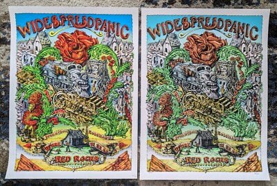Widespread Panic poster David Welker REGULAR & VARIANT SET wsmfp Red ...
