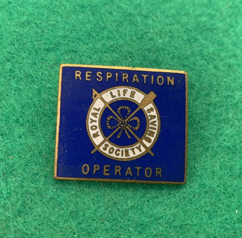 Vintage Royal Life Saving Society Respiration Operator Pin Enamel Badge ...