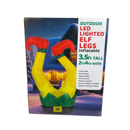 Outdoor LED Lighted Elf Legs Christmas Decor Inflatable | eBay