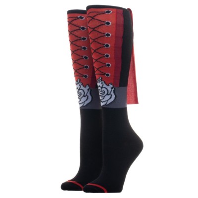 RWBY Ruby Rose Suit Up Knee High Socks with Cape Faux Lace Up Boot ...