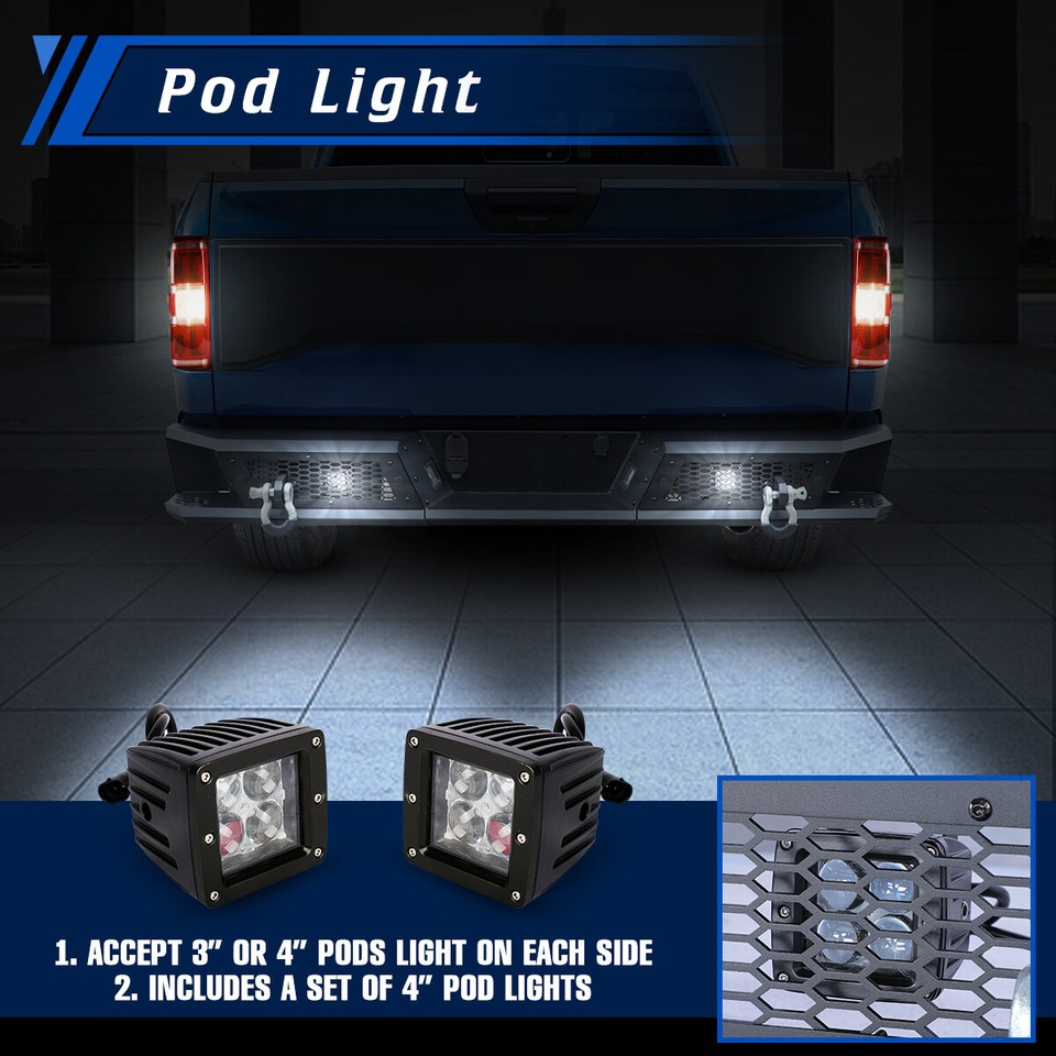 Rear Bumper Assembly For 2015-2020 Ford F-150 F150 Pickup /2*D-Rings ...