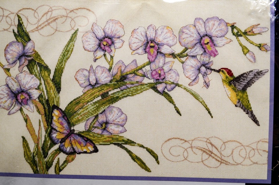 Dimensions Counted Cross Stitch Kit Set Butterfly Profusion Orchids ...