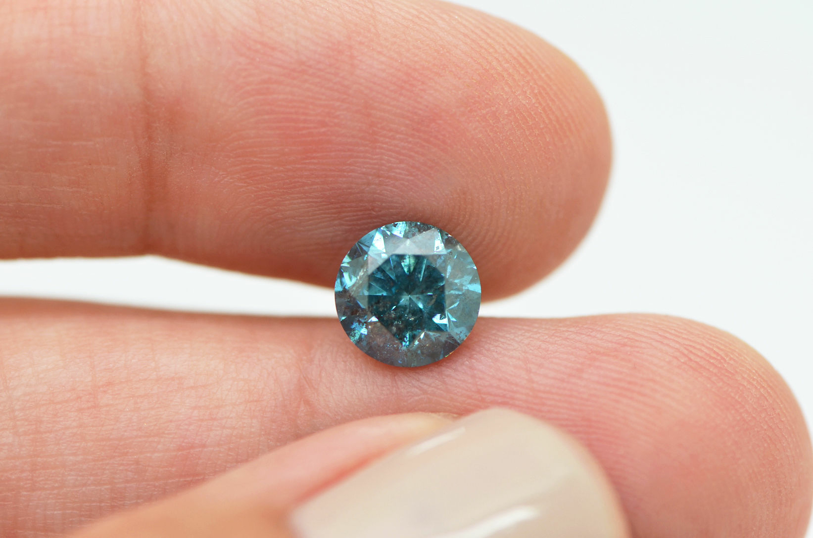 Blue Round Diamond Loose Fancy Color I1 Natural Enhanced Certified 1.79 ...