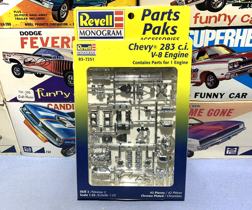 REVELL-MONOGRAM CHEVY 283ci V-8 ENGINE "PARTS PAKS" ACCESSORIES #85 ...