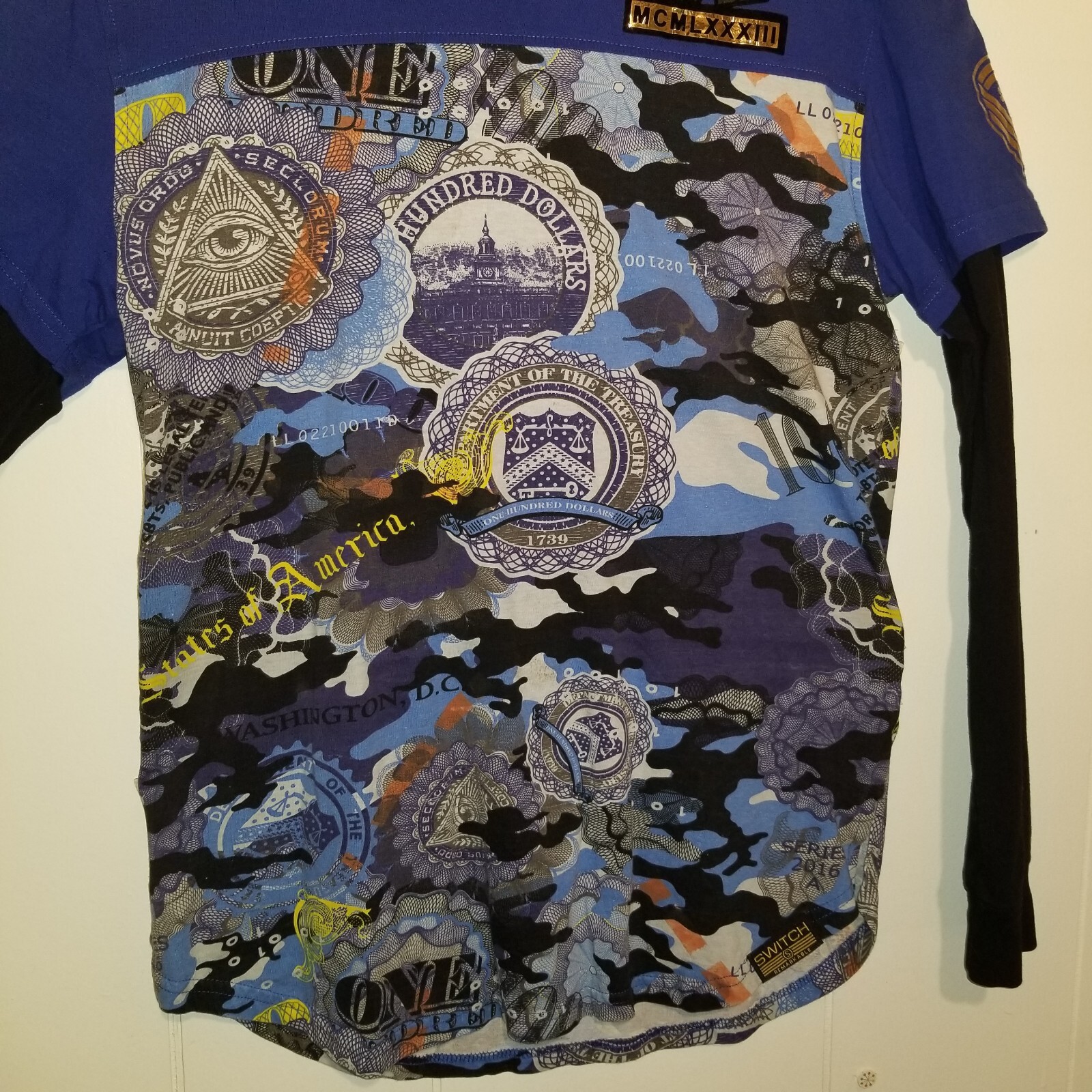 States Of America SWITCH REMARKABLE Men's Shirt Blue M - Gem