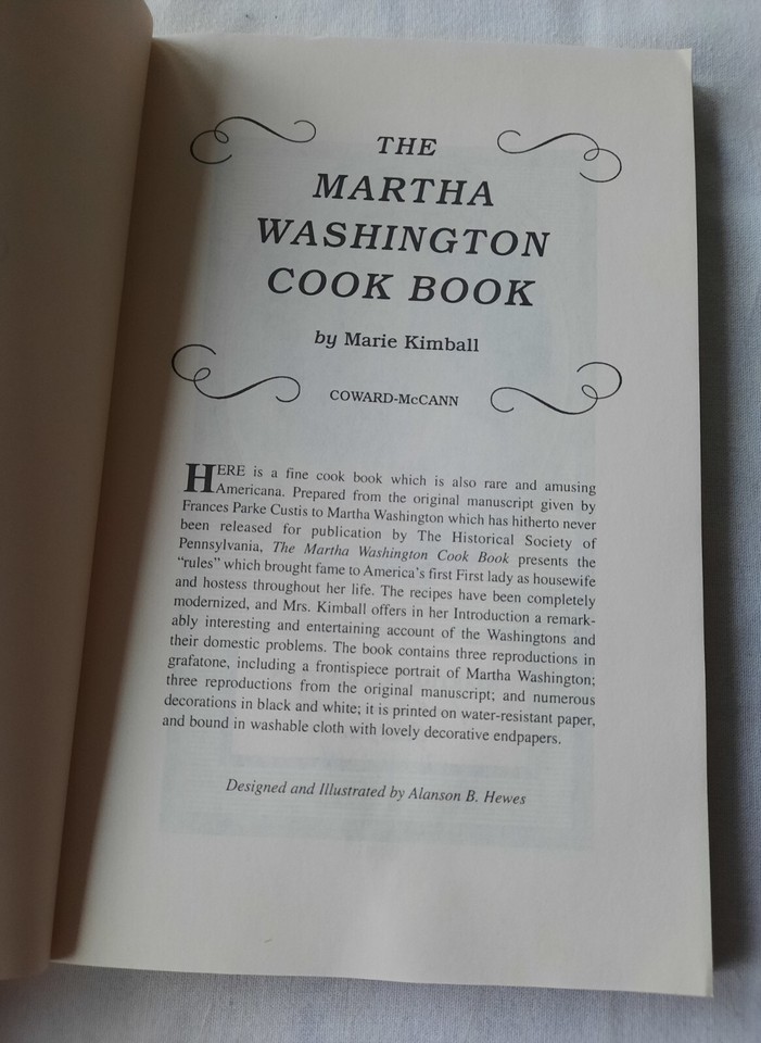 The Martha Washington Cookbook Marie Kimball Paperback | eBay