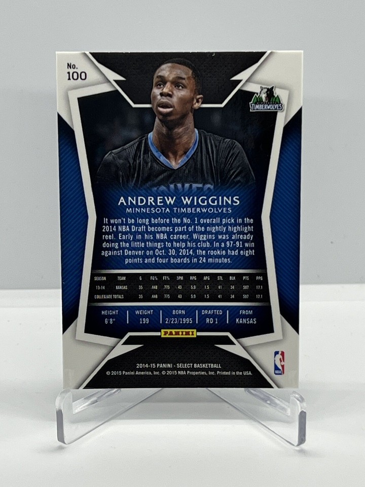2014-15 Andrew Wiggins Panini Select Rookie Card Warriors Champion #100 ...