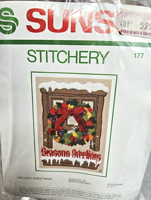 Sunset Stitchery Holiday/Seasons Greetings 5x7 Crewel Embroidery Kit ...