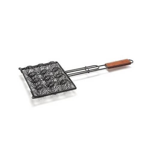 OutSet Nonstick Meatball BBQ Grill Basket with Rose Wood Handle NEW | eBay