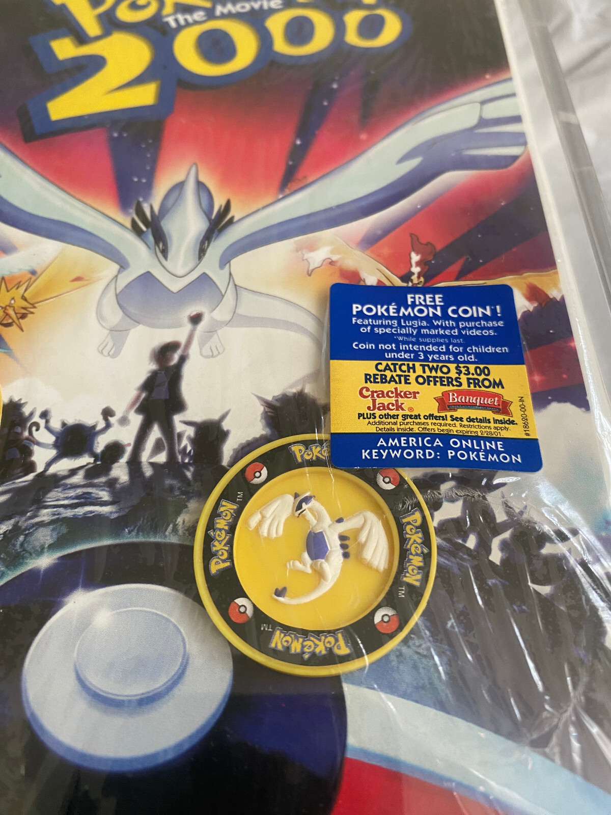 RARE Pokemon 2000 VHS W/Pikachu Card & Lugia Coin IGS Sealed/Graded 8.5 ...